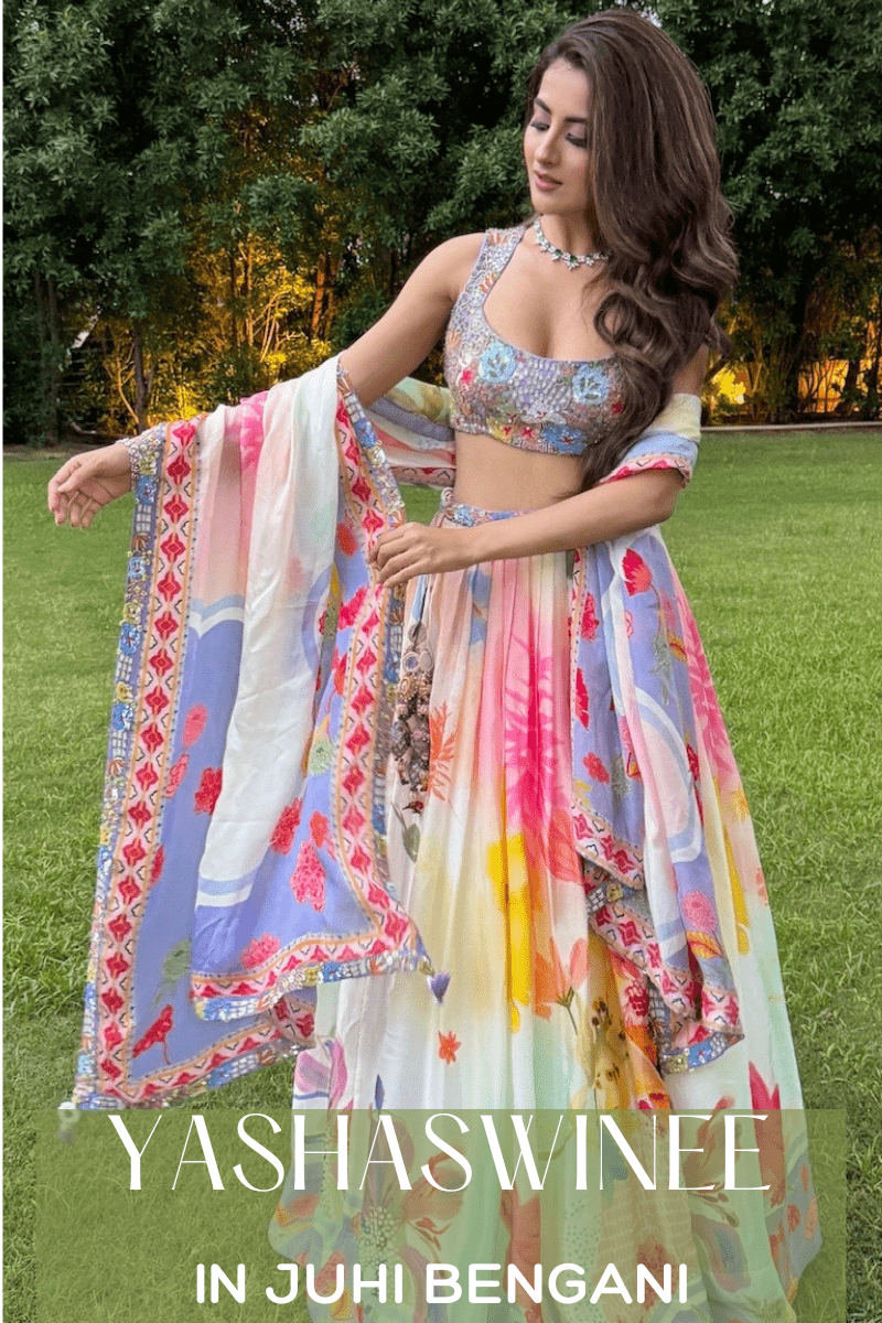 Blogger Yashaswineethepooh Stuns in Juhi Bengani’s Summer Bloom Lehenga ...